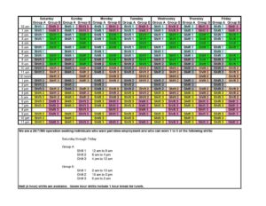 Printable 12-hour Shift Schedule Template