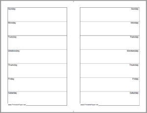Printable 2-week Calendar Template