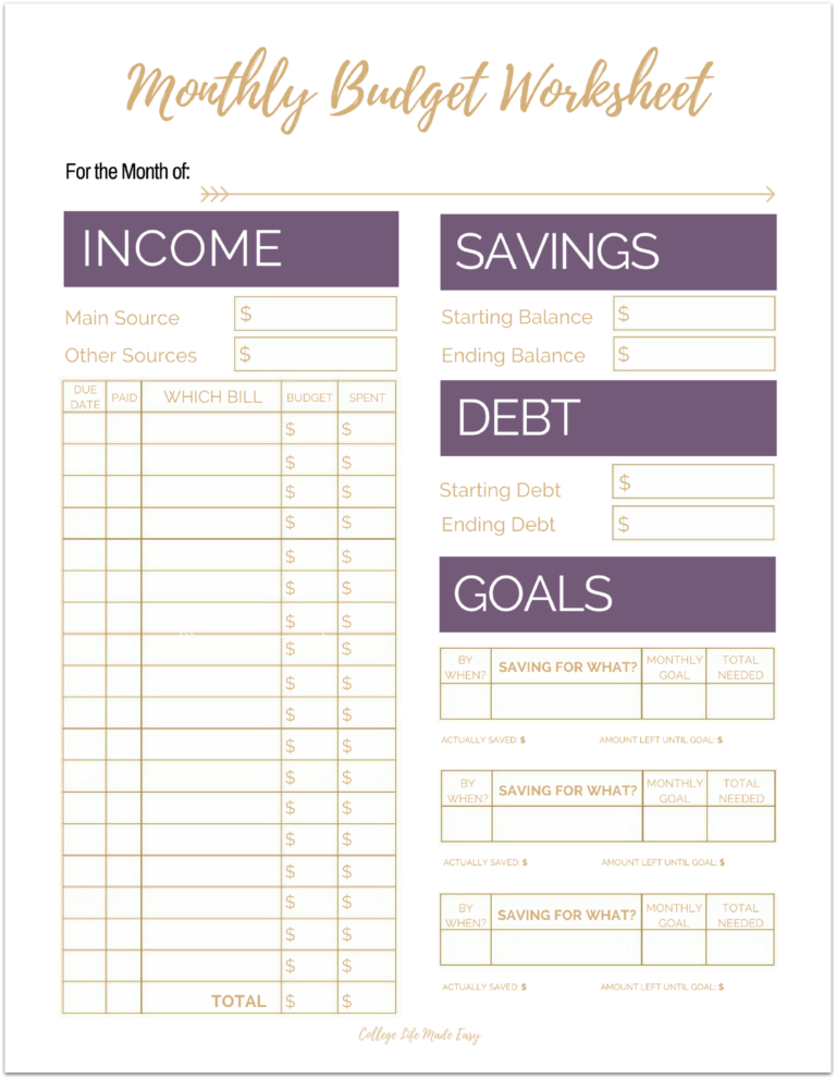Academic Activity Budget Worksheet Template