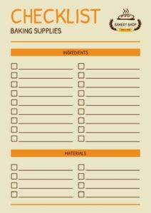 Bakery Cleaning Checklist Template