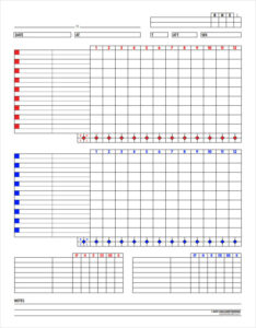 Free Printable Baseball Scorecard Template