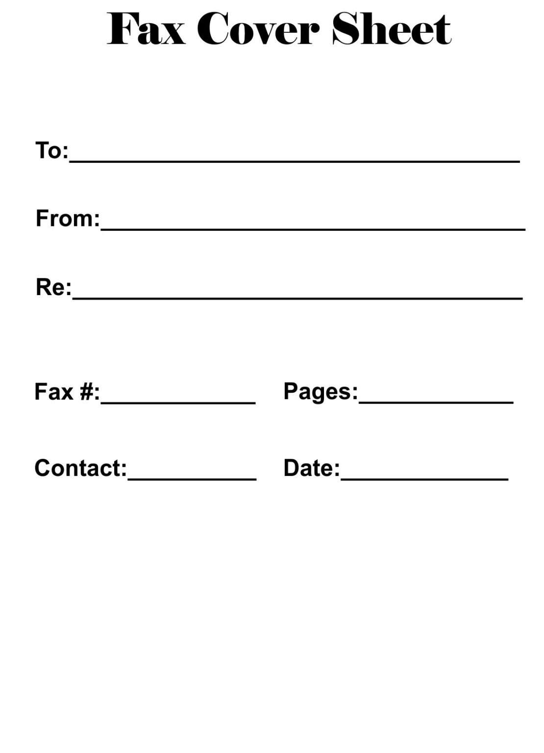 Basic Fax Cover Sheet Template (Word)