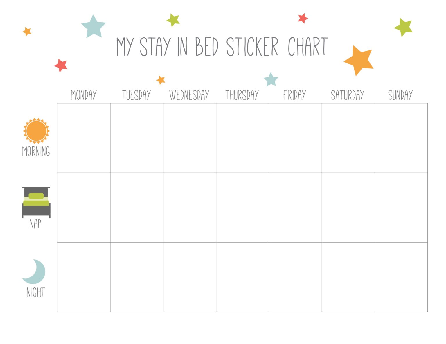 Free Printable Bedtime Reward Chart Template