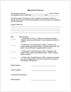 Behavior Contract for Adults (Word)