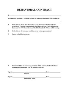 Behavior Contract for Adults (Word)