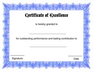 Printable Blank Award Certificate Template