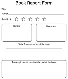 Book Report Template for 2nd Graders