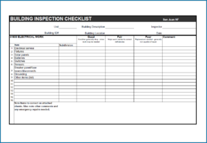 Free Printable Building Checklist Template