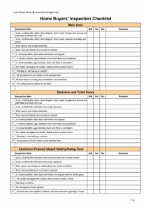 Free Printable Building Checklist Template