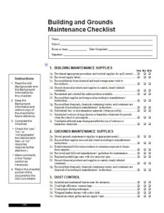 Building Maintenance Checklist Template