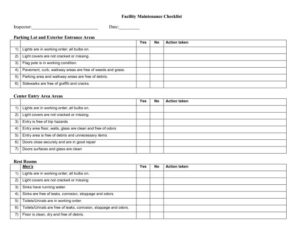 Building Maintenance Checklist Template