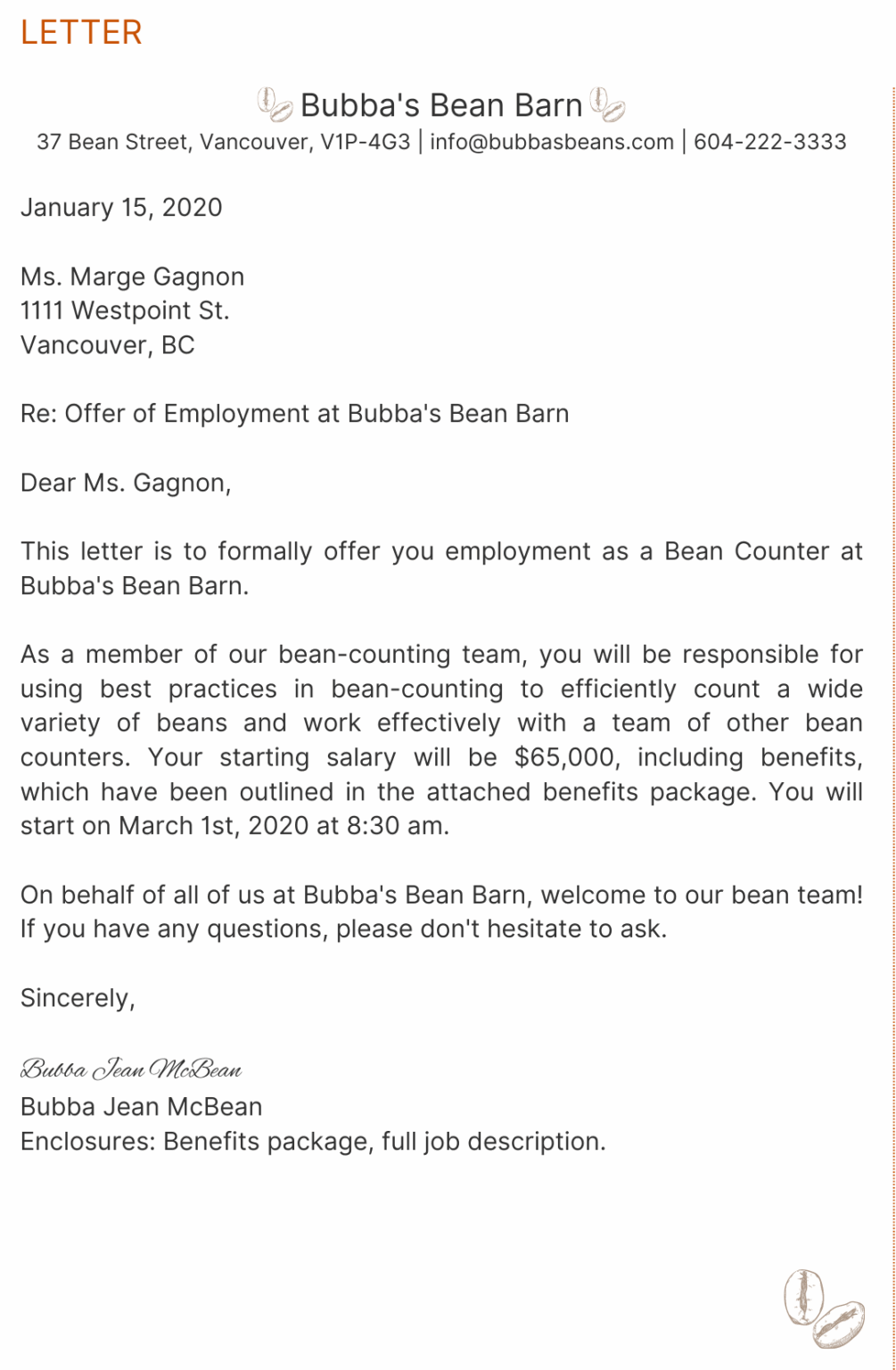 Business Communication Letter Template