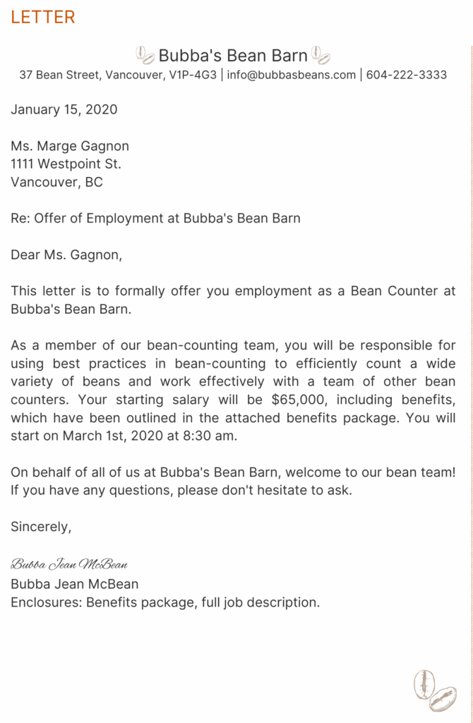 Business Communication Letter Template