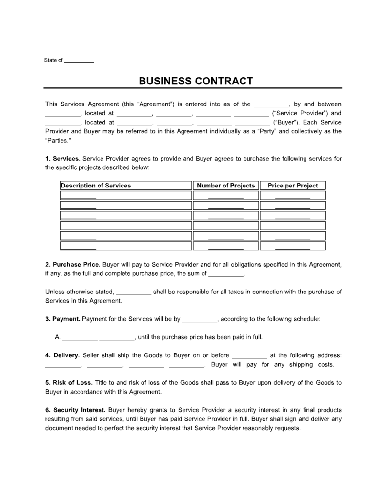 Business Contract Template (Word)