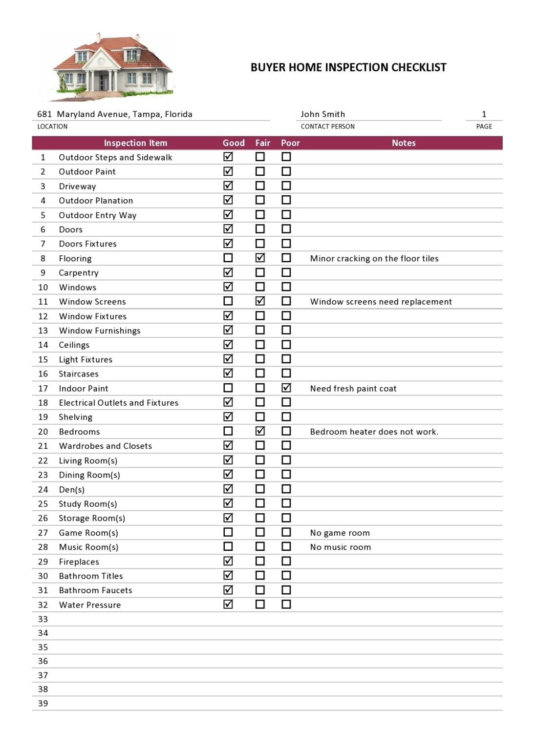Buying a House Checklist Template