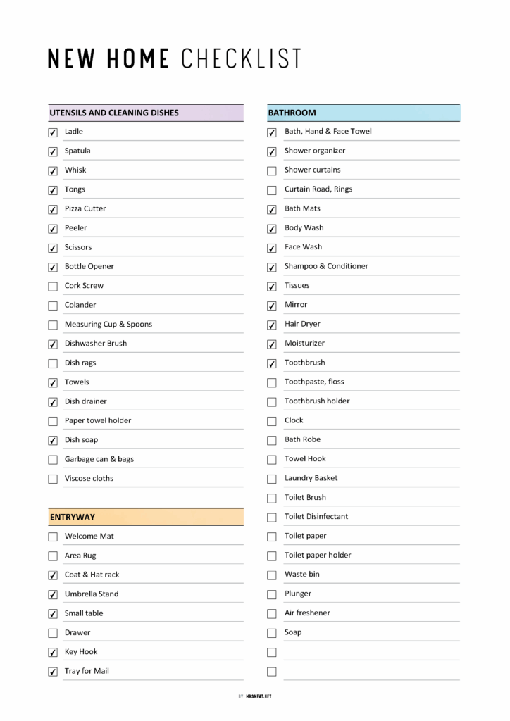 Buying a House Checklist Template