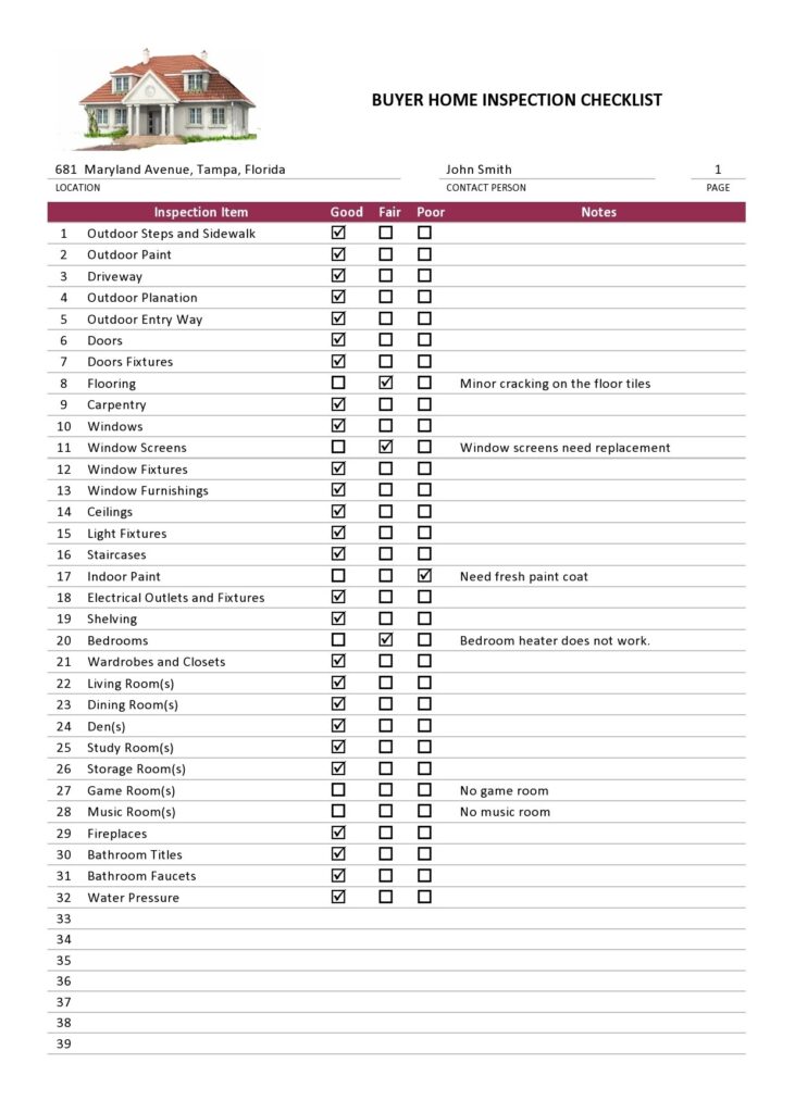 Buying a House Checklist Template