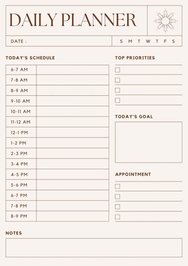 Free Printable Calendar Planning Template