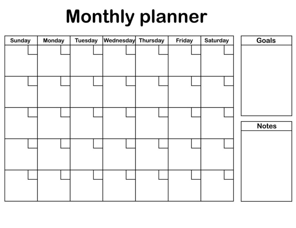 Free Printable Calendar Planning Template