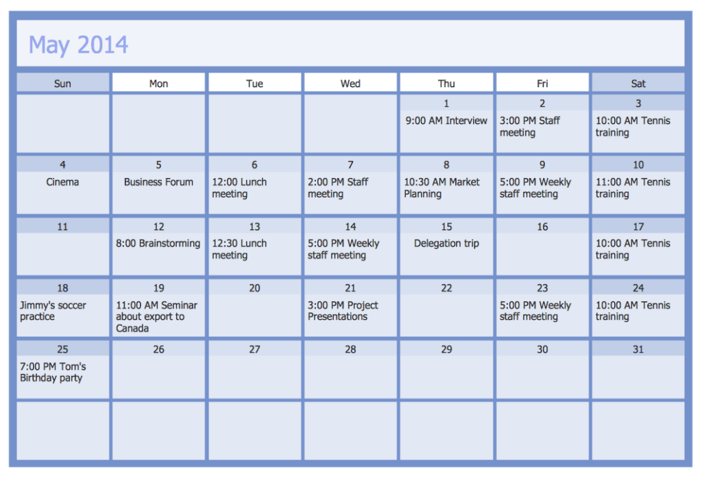 Free Printable Calendar Planning Template