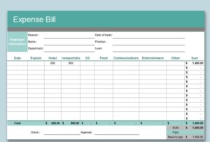 Free Printable Cash Bill Template
