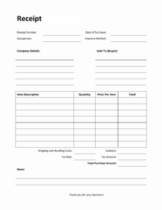 Free Printable Cash Bill Template
