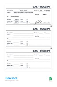 Free Printable Cash Bill Template