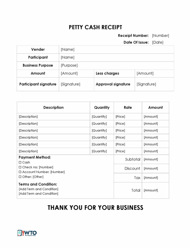 Free Printable Cash Bill Template