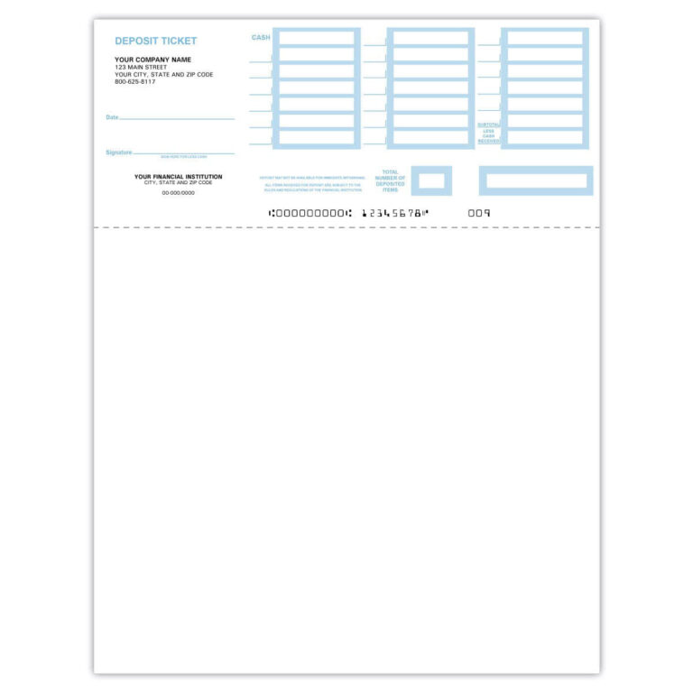 Cash Deposit Ticket Template (Excel)
