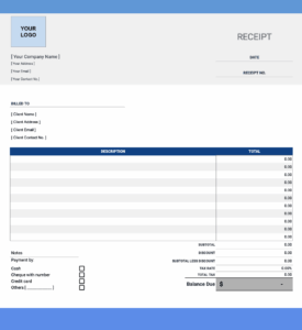 Free Printable Cash Receipt Template