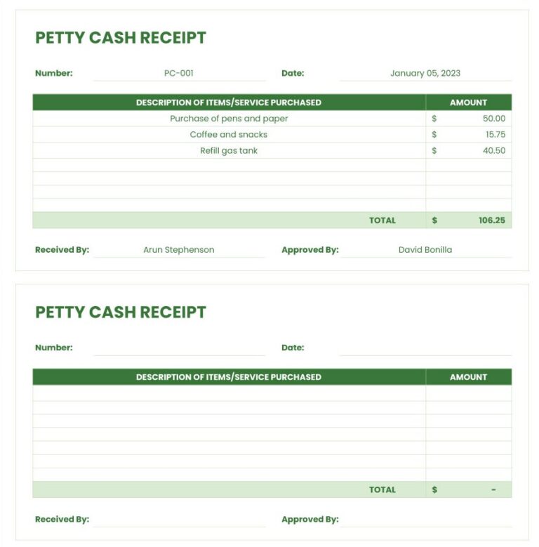 Free Printable Cash Receipt Template