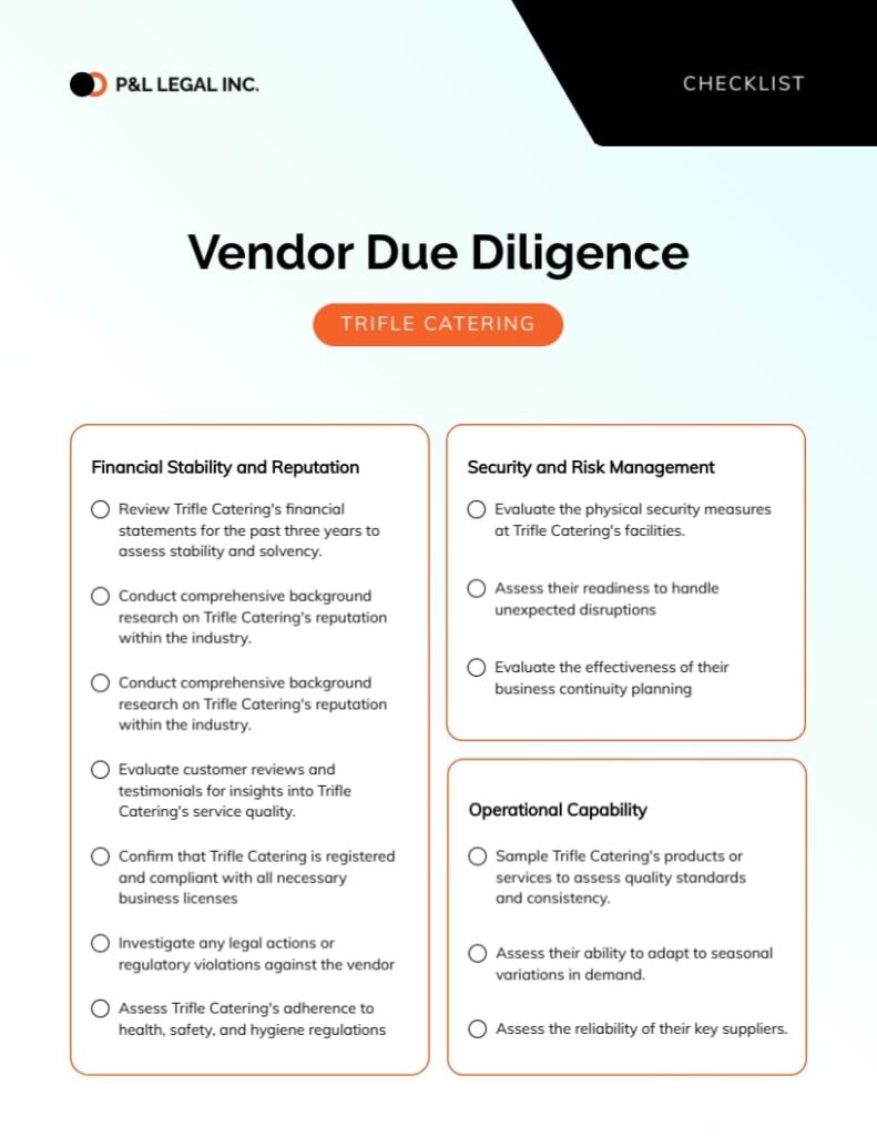 Free Printable Catering Checklist Template