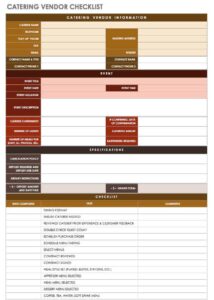 Free Printable Catering Checklist Template