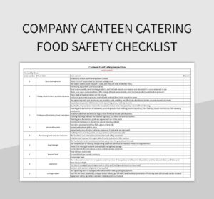 Free Printable Catering Checklist Template