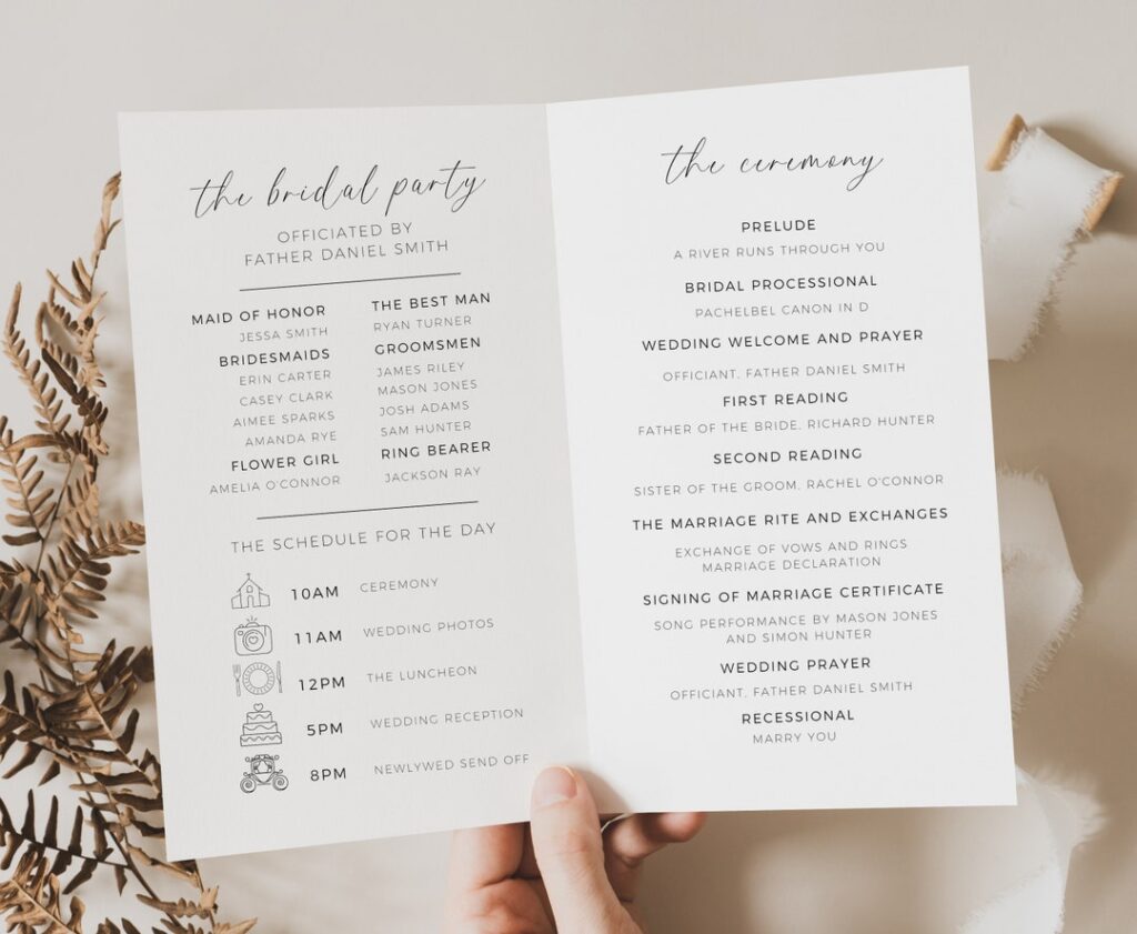 Catholic Wedding Program Template (Word)