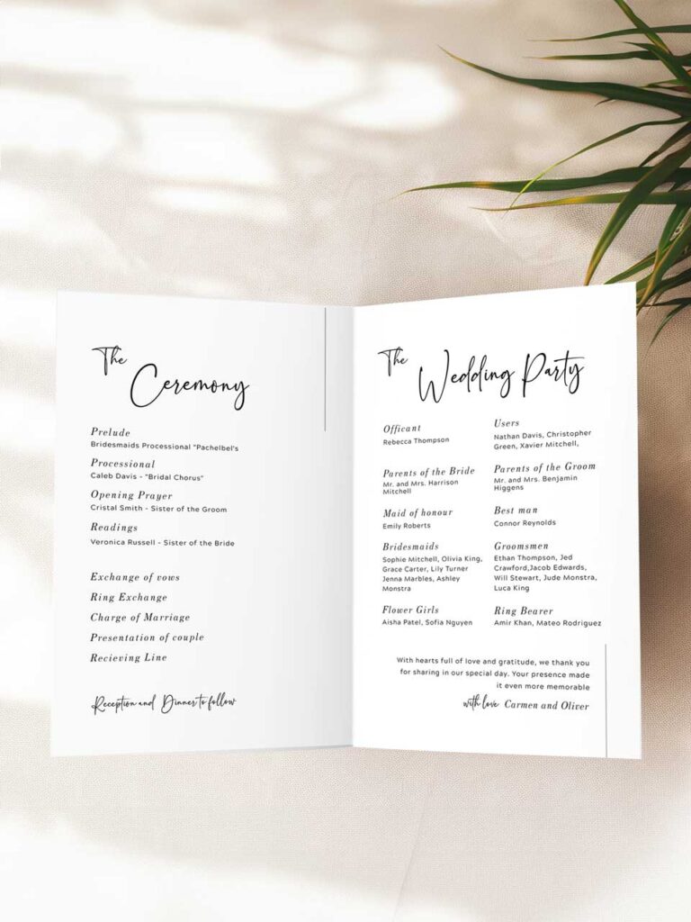 Catholic Wedding Program Template (Word)