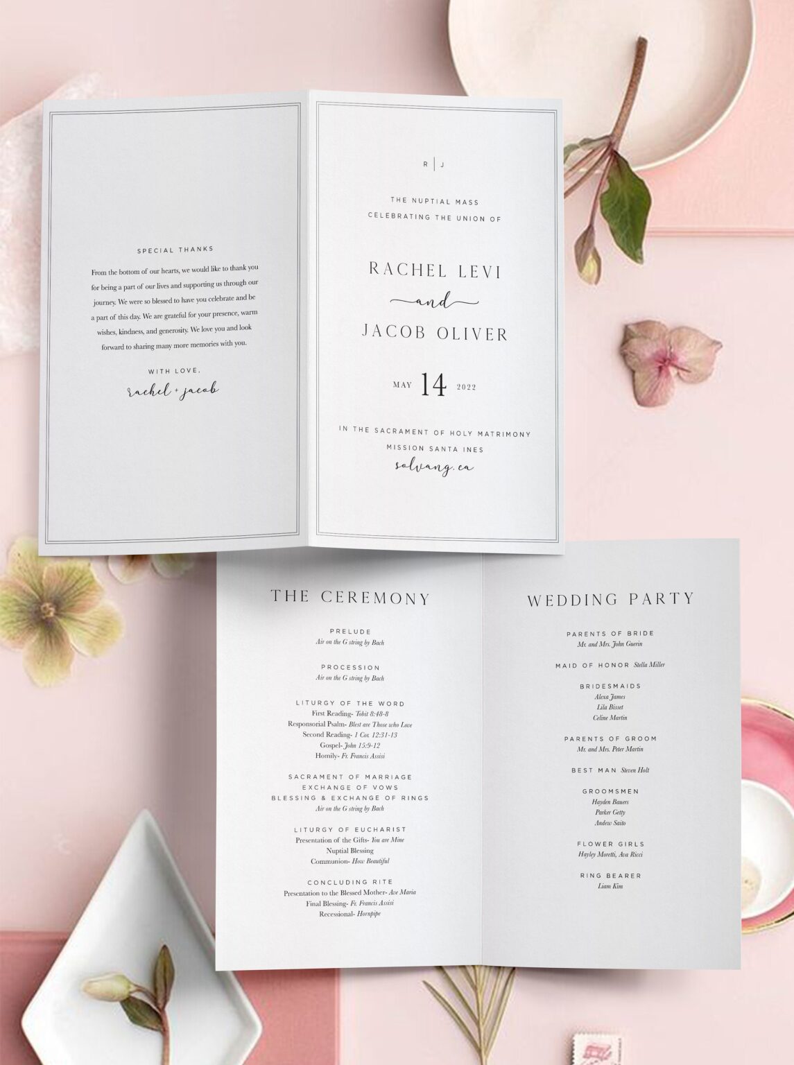 Catholic Wedding Program Template (Word)