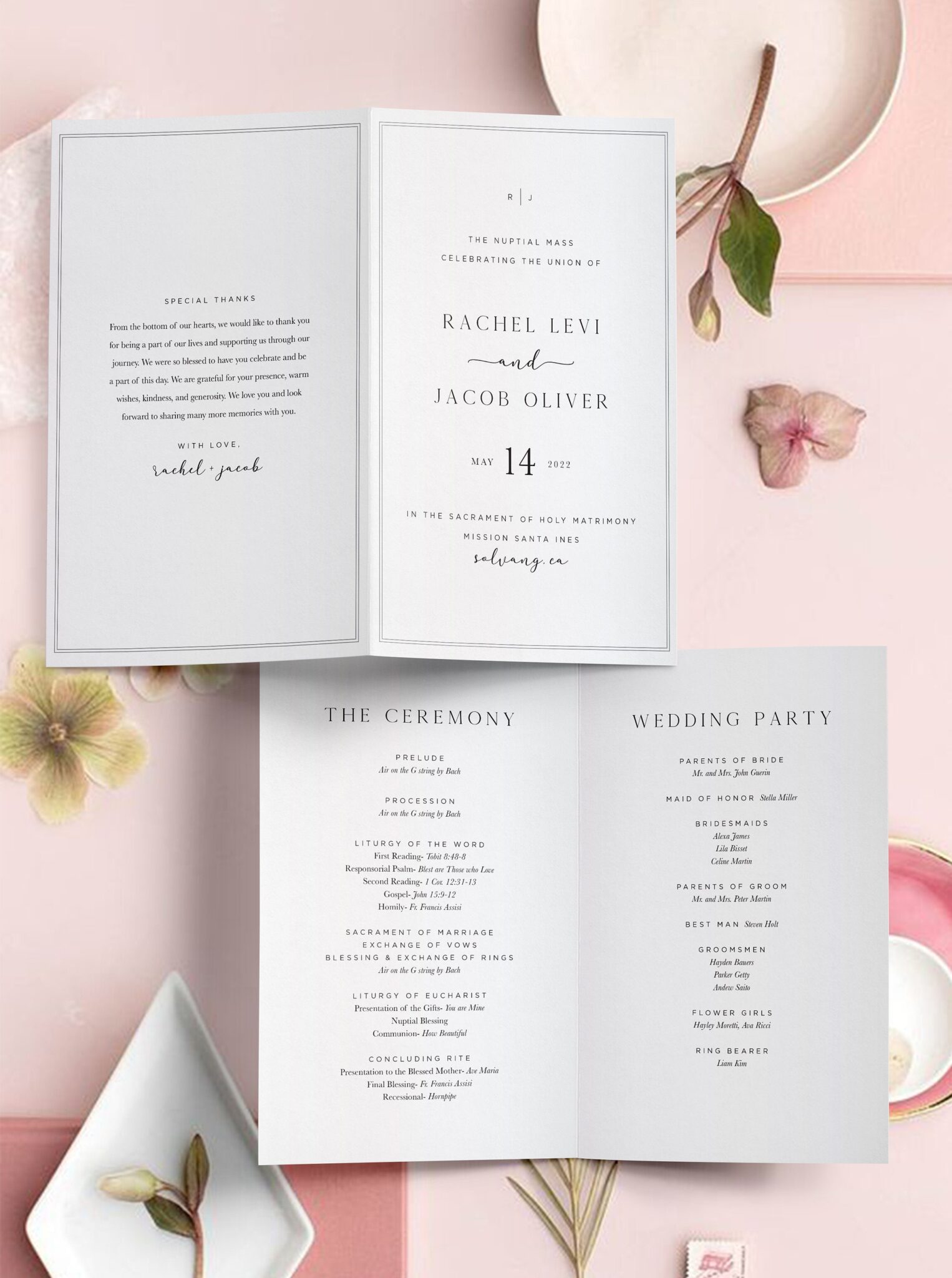 Catholic Wedding Program Template (Word)