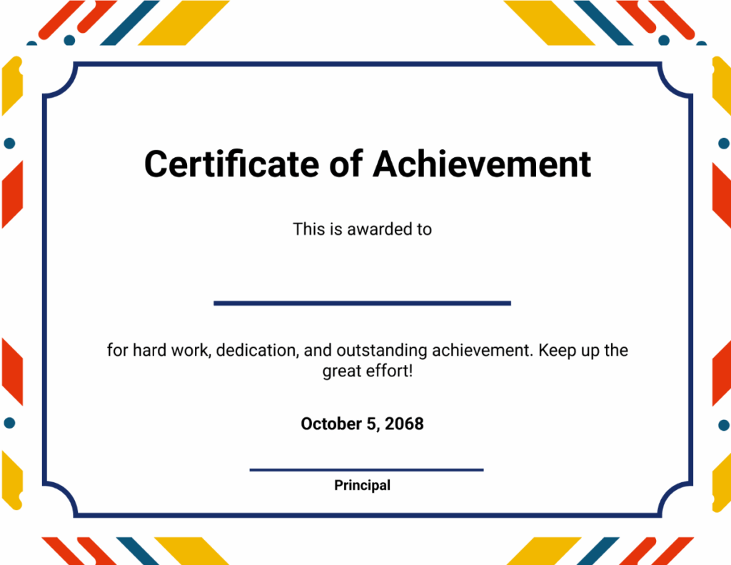 Printable Certificate of Accomplishment Template