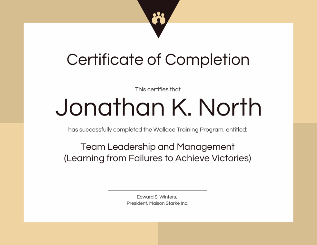 Printable Certificate of Completion Template