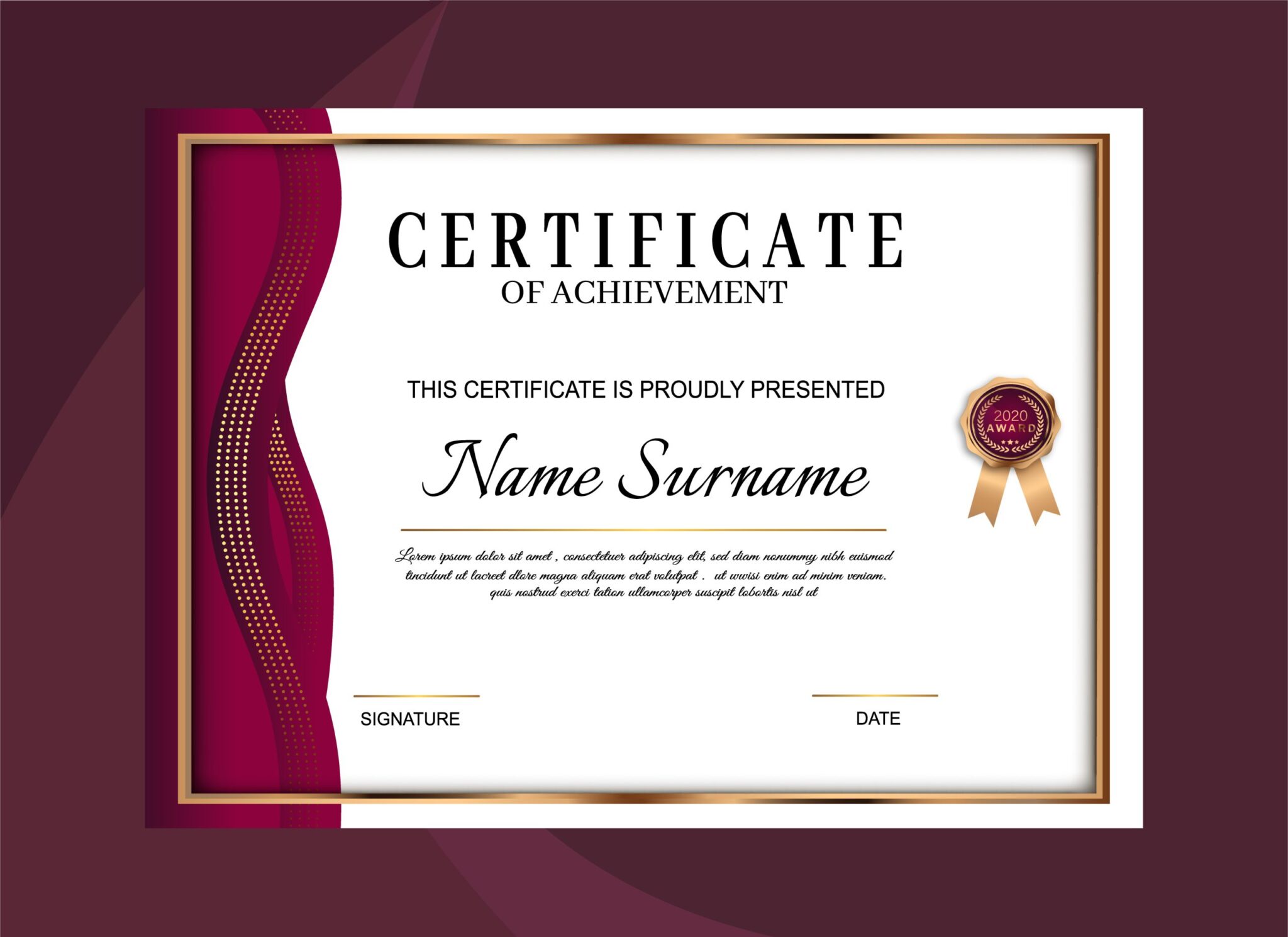 Free Printable Certificate of Merit Template