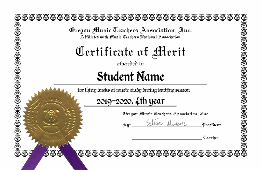 Free Printable Certificate of Merit Template