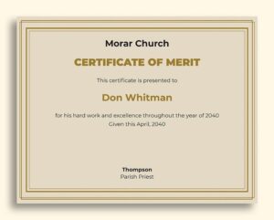 Free Printable Certificate of Merit Template