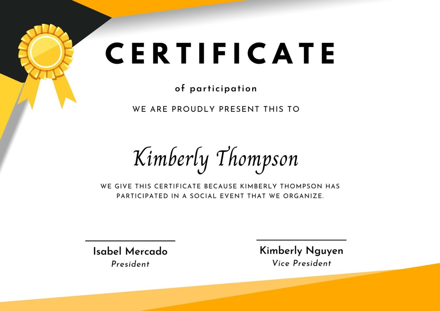 Certificate of Participation Template
