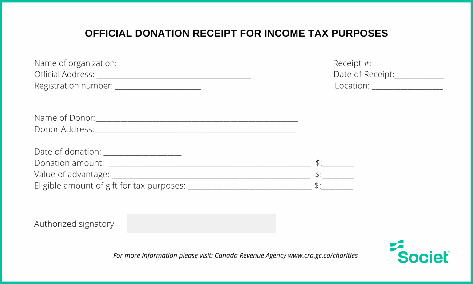 Charitable Contributions Receipt Template
