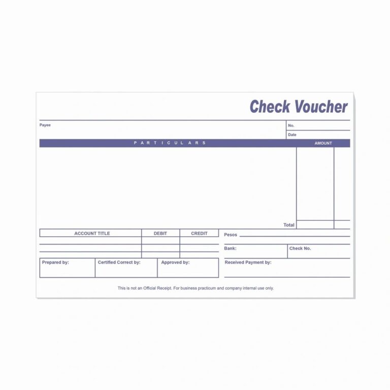 Free Printable Check Voucher Template