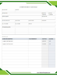 Free Printable Conference Schedule Template