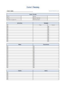 Customizable Event Planning Checklist Template