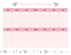 Printable 2-week Calendar Template