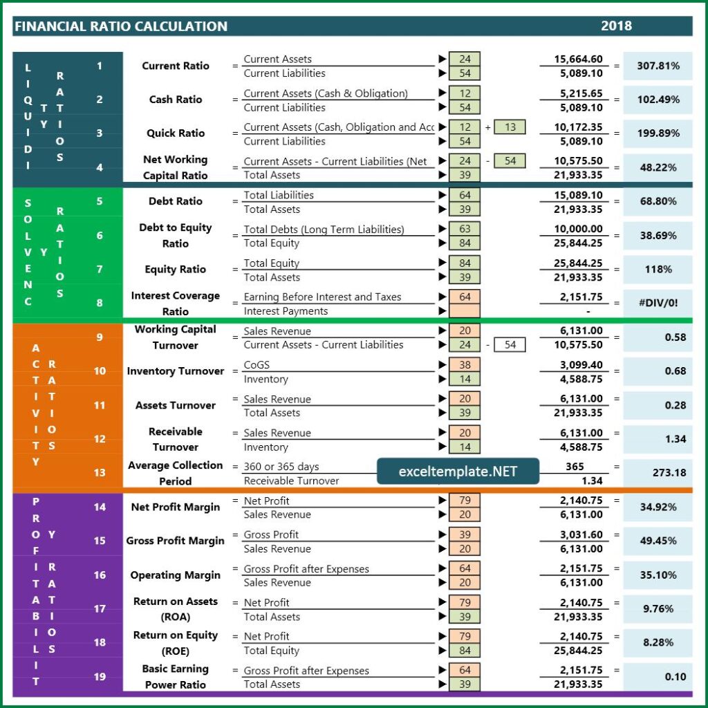 Balance Sheet With Financial Ratio (Excel)